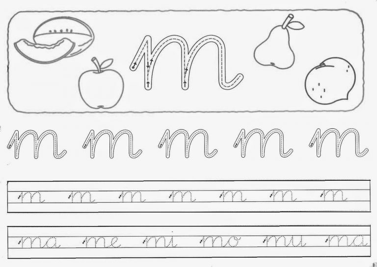 Grafomotricidad letra m – Manualidades a Raudales