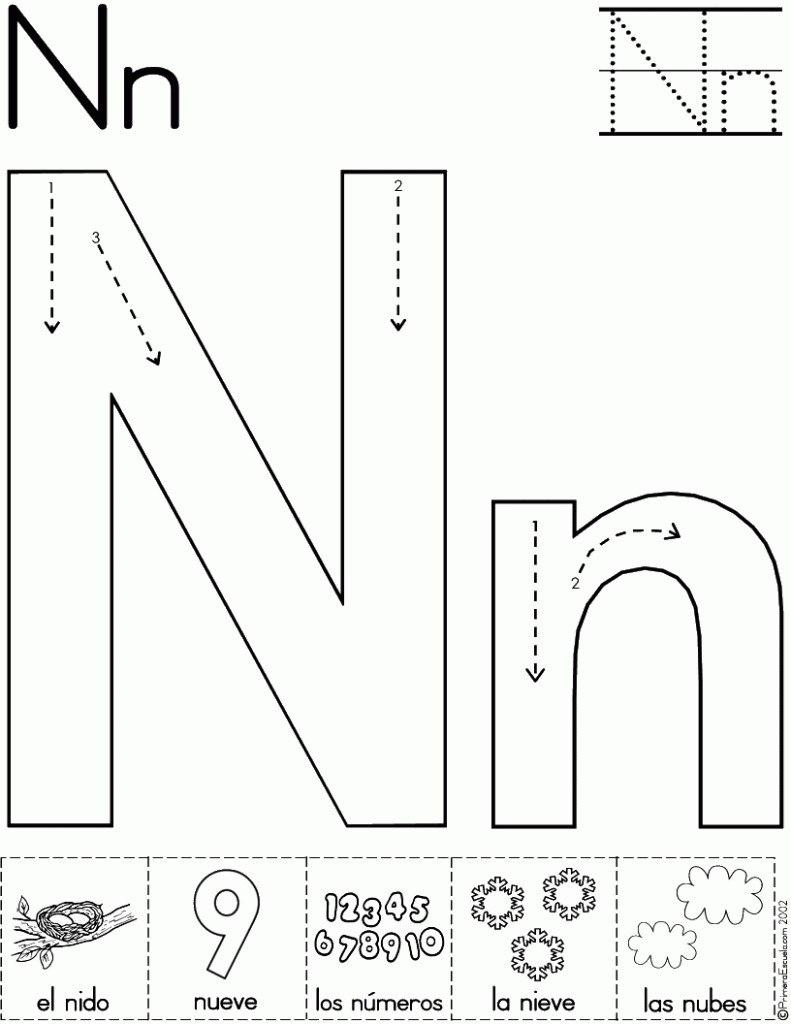 Grafomotricidad letra n – Manualidades a Raudales