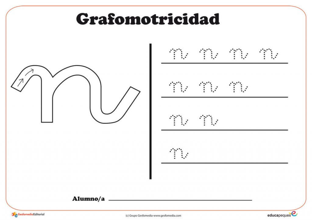 Grafomotricidad letra n – Manualidades a Raudales